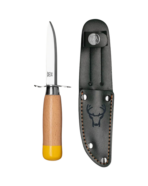 Oyo Scout Knife with Leather Sheath - Green | Gearshop NZ