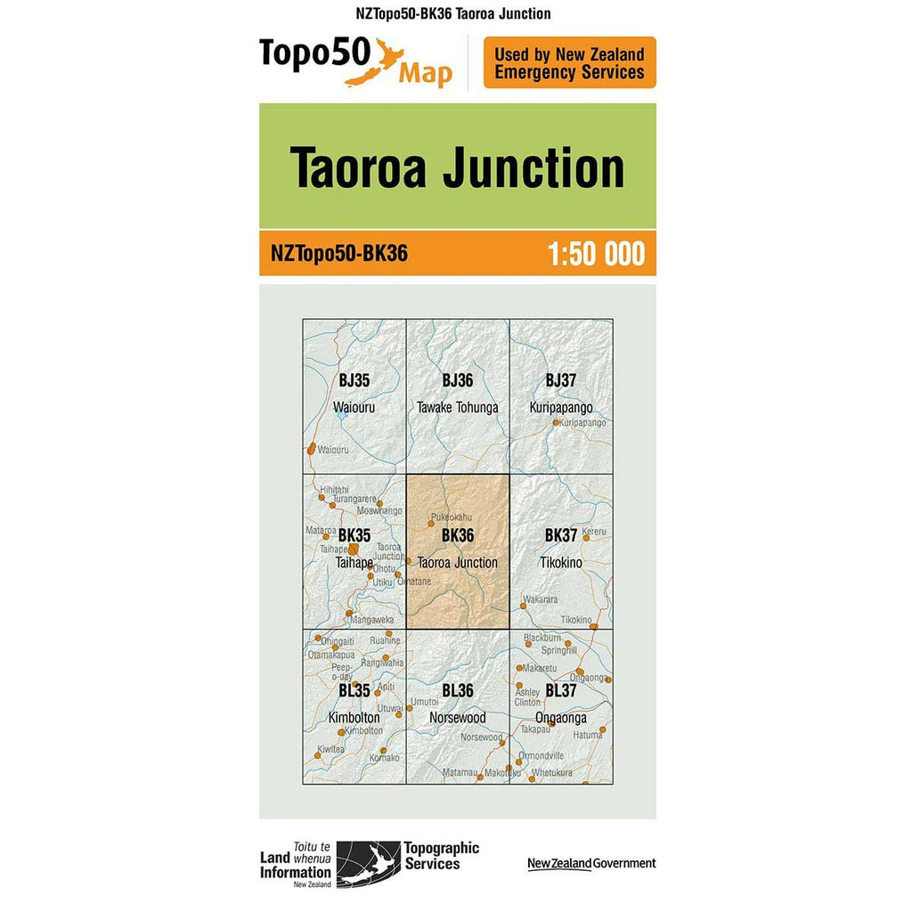 NZ Topo 50 Map BK36 Taoroa Junction | Gearshop NZ