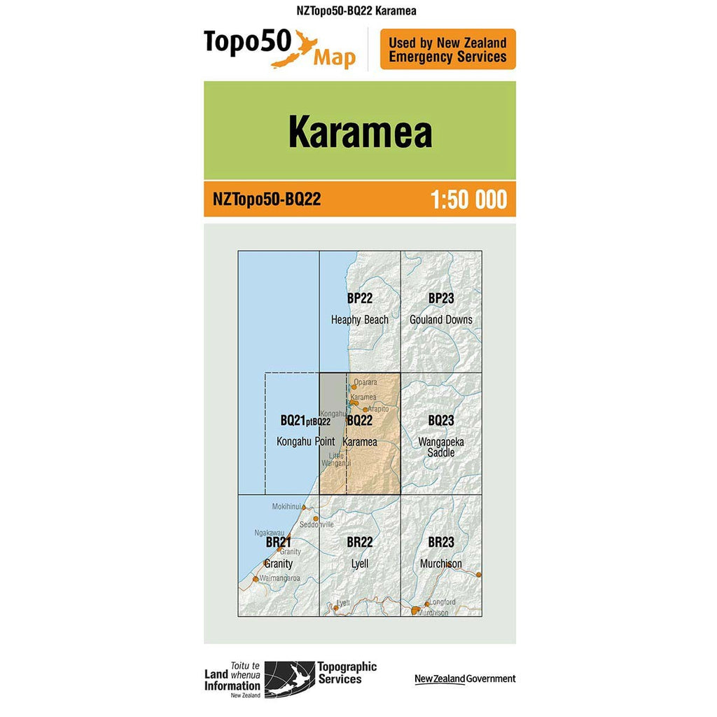 NZ Topo 50 Map BQ22 Karamea