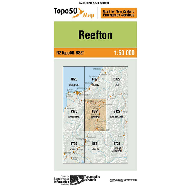 NZ Topo 50 Map BS21 Reefton | Gearshop NZ