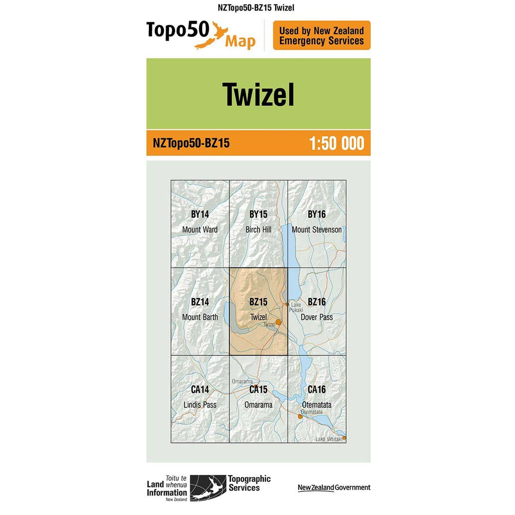 NZ Topo 50 Map BZ15 Twizel | Gearshop NZ