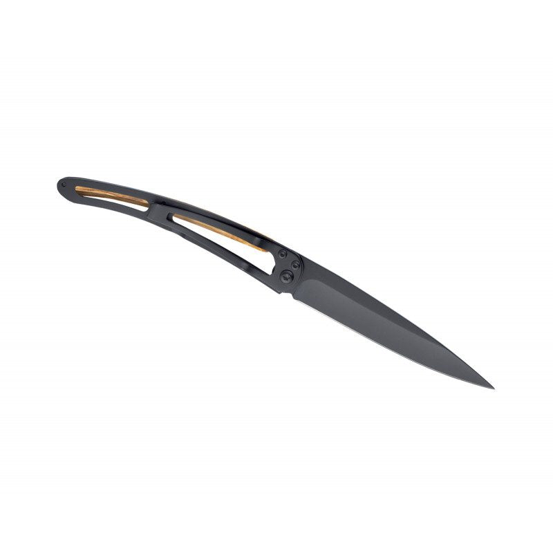 Deejo Black 37g Knife with Olive Wood Handle, Howl | Gearshop NZ